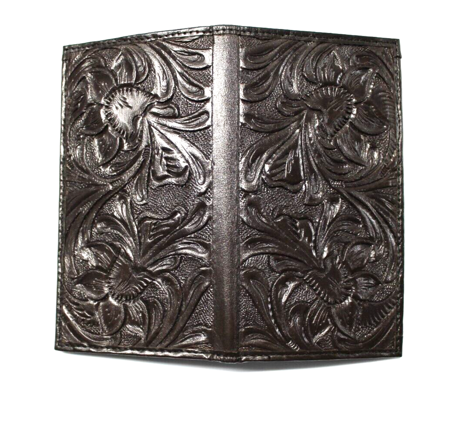 Tooled Leather Rodeo Wallet / Roper Wallet / Long Wallet - Brown | eBay