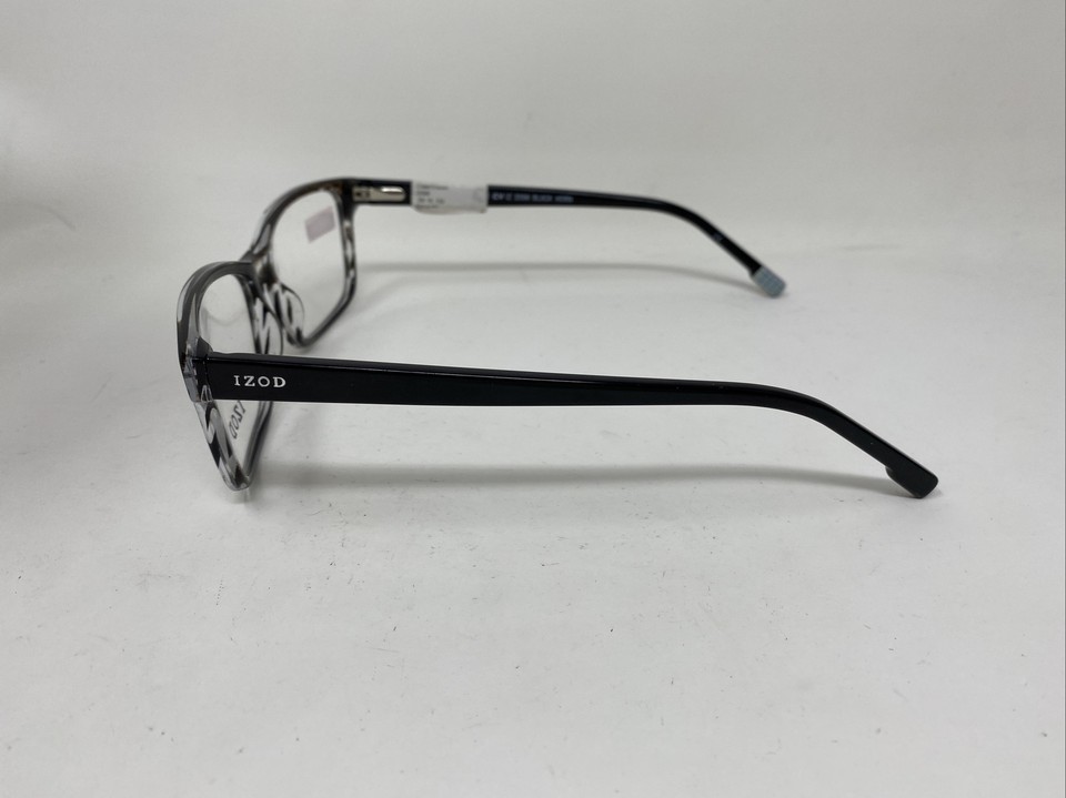 IZOD IZ 2096 BLACK HORN GRAY 58/16/150 XL FIT FLEX HINGE EYEGLASSES ...