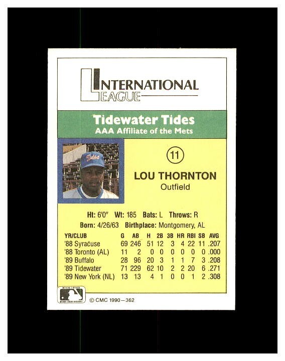 1990 CMC Lou Thornton #11 TIDEWATER TIDES | eBay