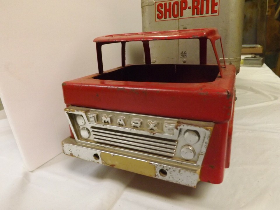 Vintage Pressed Steel Marx Shoprite Toy Truck Advertising Tractor ...