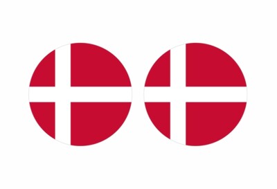 2x sticker flag decal round vinyl national circle roundel denmark | eBay