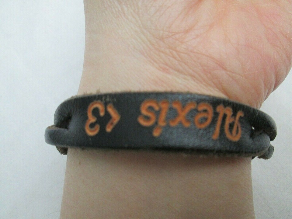 ALEXIS Monogram braid Leather Bracelet 8" snap button | eBay