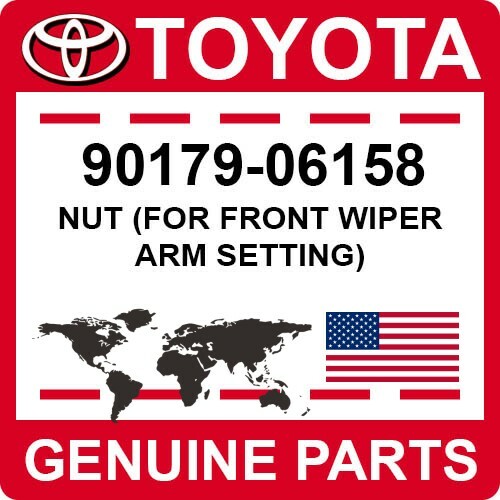 Toyota 90179-06158 OEM Genuine Nut For Front Wiper Arm Setting Set ...
