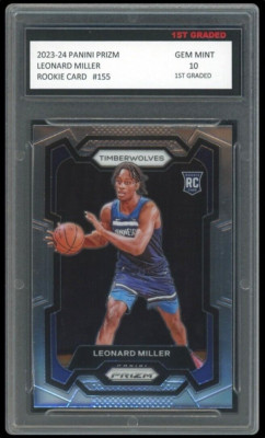 Leonard Miller 2023-24 Panini Prizm 1st Graded 10 NBA Rookie Card RC ...
