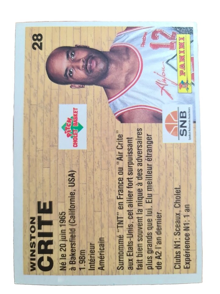 Carte basketball cards Panini 1994 Pitch Cholet Basket #28 Winston ...