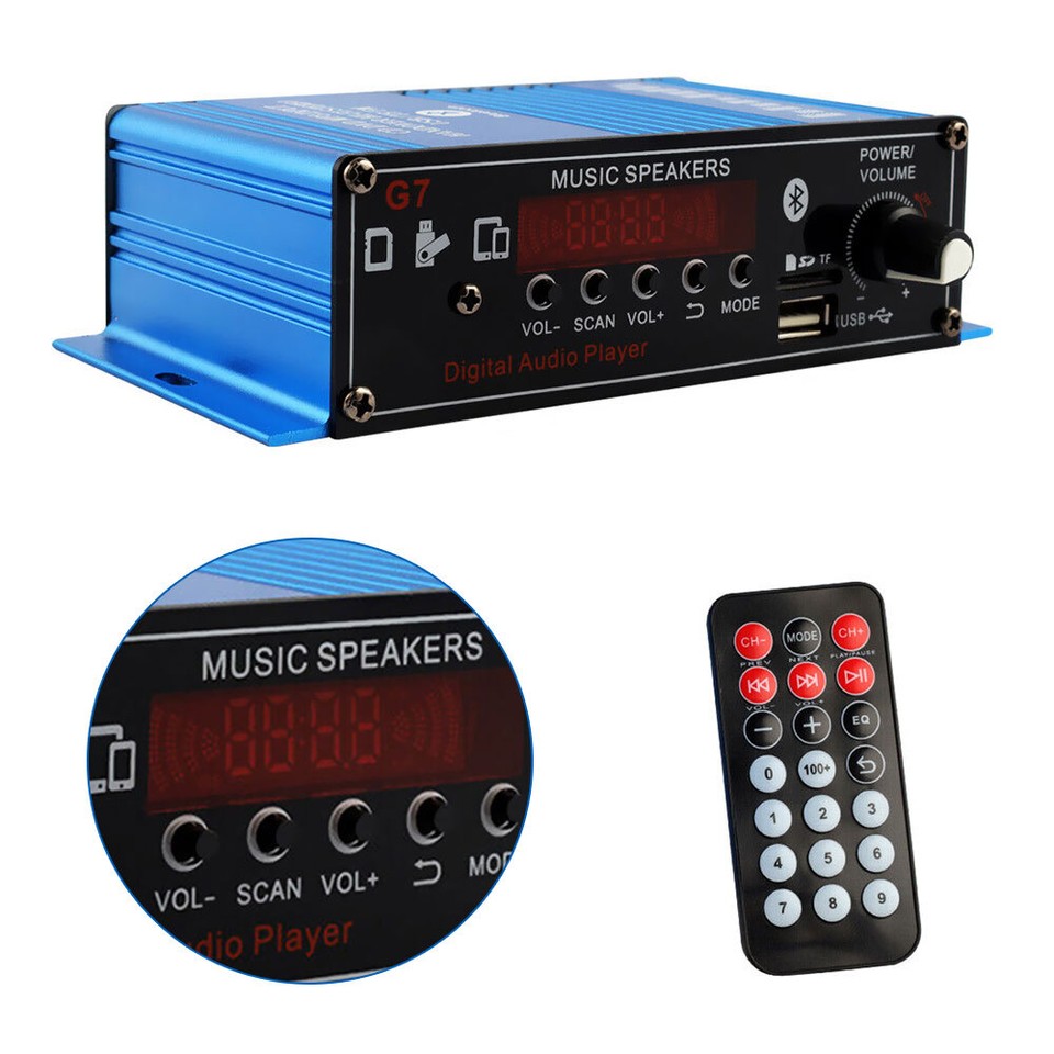 400W 2 Channel bluetooth Mini HIFI Power Amplifier Audio Stereo Amp ...