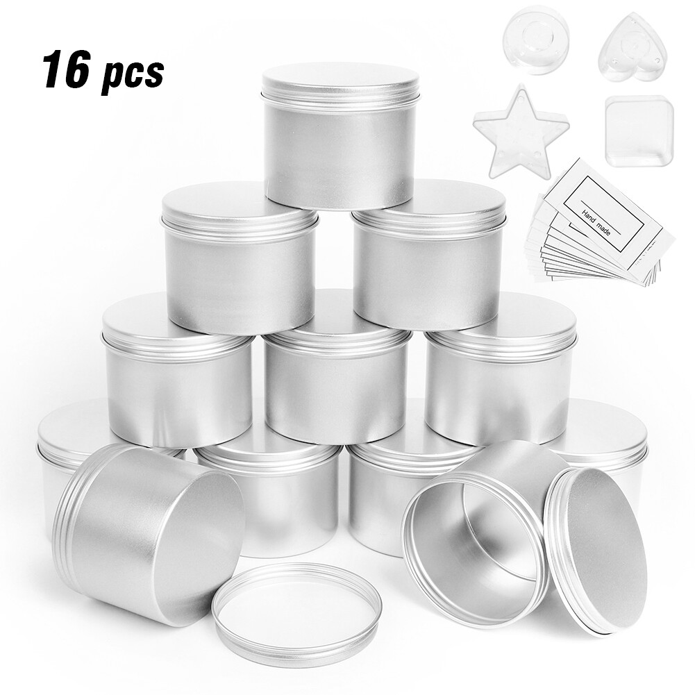 24pcs Empty Metal Tin with Screw Lids Candle Jars for Candle Making ...