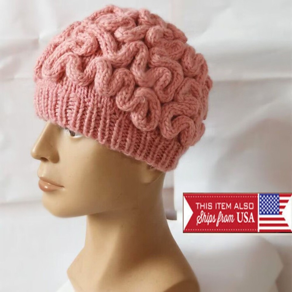 Unisex Hat Cerebrum Beanie Hand Knitted Personality Brain Crochet Hat ...