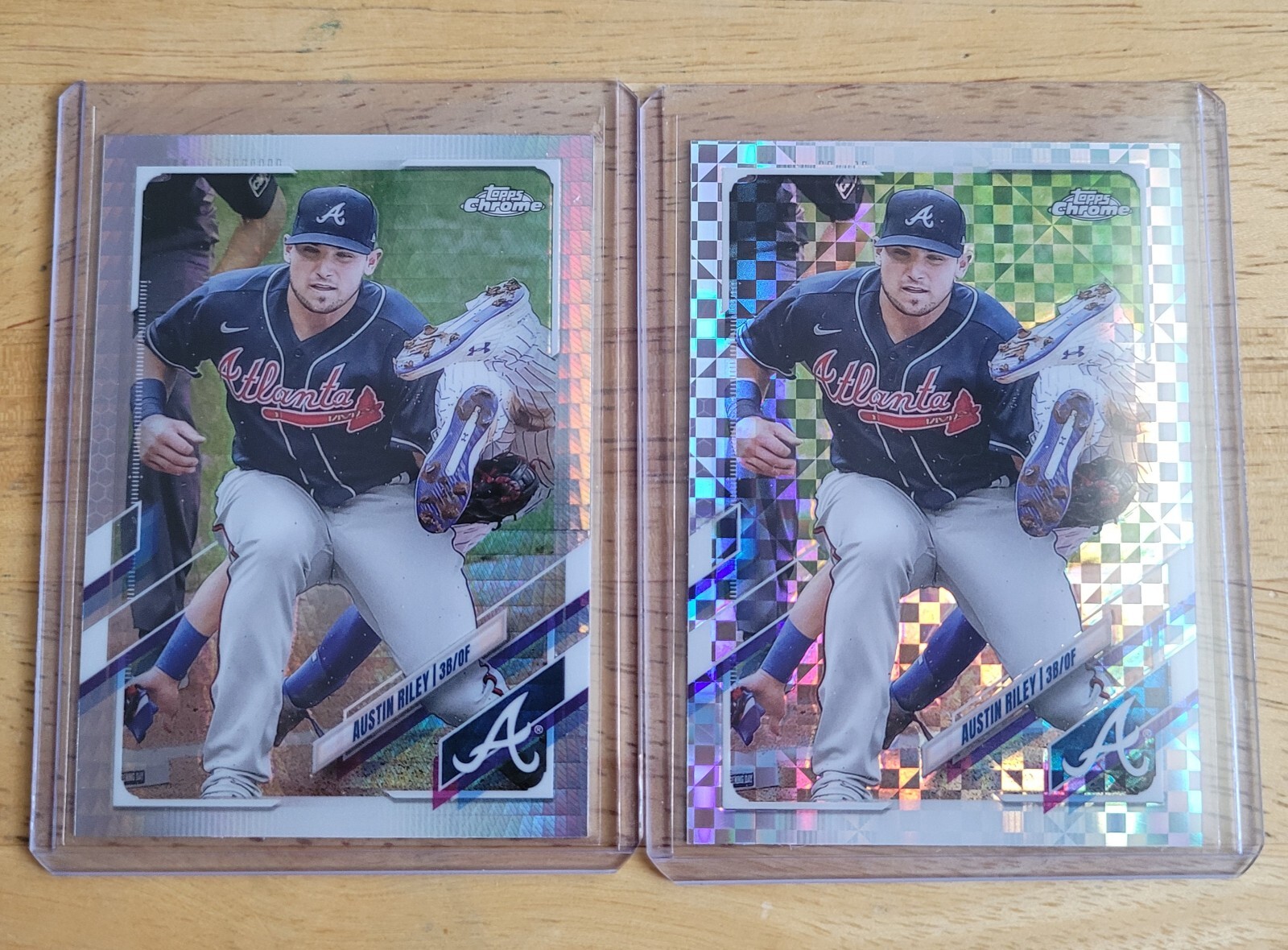 AUSTIN RILEY Lot (2) Xfractor Prism Refractor 2021 Topps Chrome Atlanta ...
