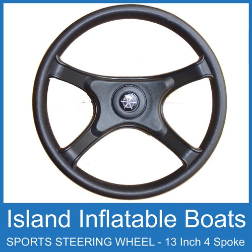 BOAT STEERING WHEEL STORM BLACK 4-SPOKE / 13 Inches /330MM Marine ...