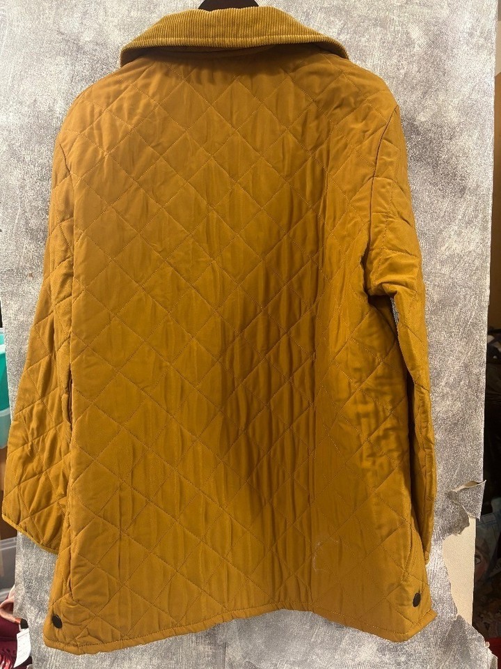Mens BARBOUR Mustard Yellow Textile Blend Classic Eskdale Jacket Size L ...