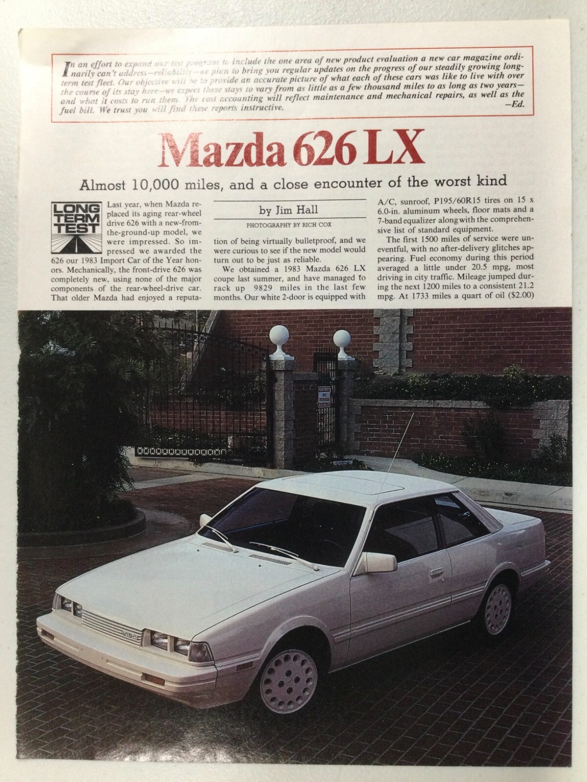 MazdaArt04 Article Long Term Test 1984 Mazda 626 LX Coupe April 1984 2 ...