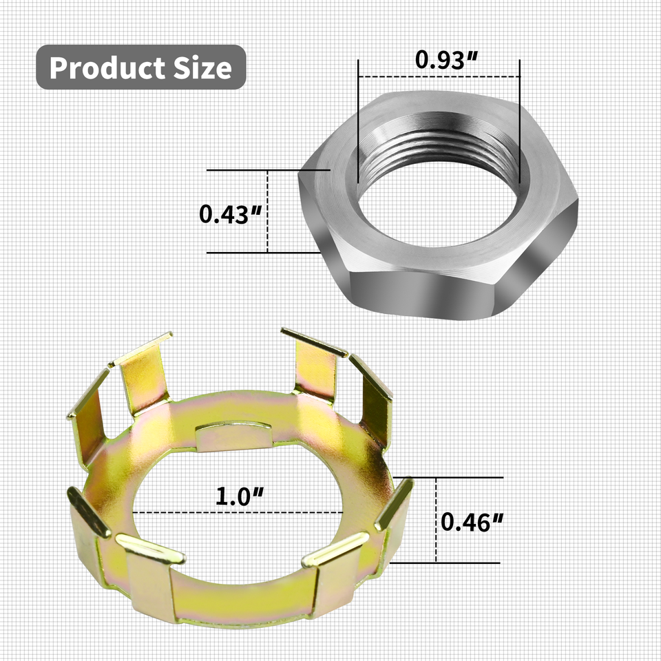 6-190 6-191 Trailer Wheel Spindle Nut Retainer Jam Nut 2 to 8K fits ...