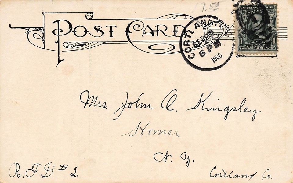 Syracuse New York NY Post Office to Homer Cortland Kingsley Vtg ...
