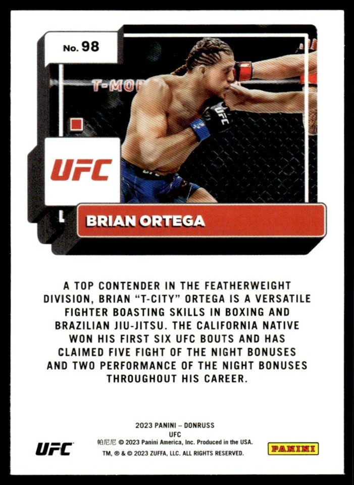 2023 Donruss UFC Brian Ortega #98 23275 | eBay
