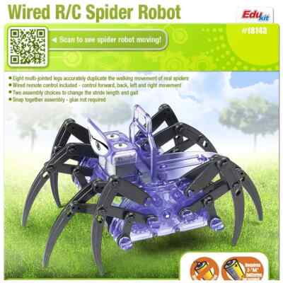 Wired R/C Spider Robot Educational Model Kit | Eight-Legged Movement ...
