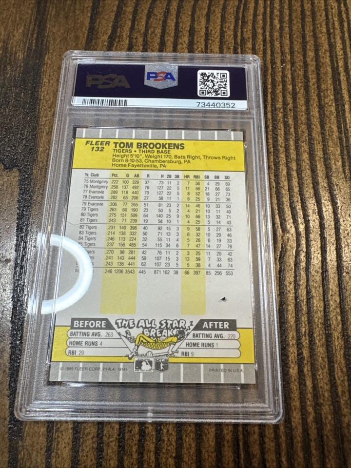 1989 Fleer ERROR CARD TIGERS MIKE HEATH, TOM BROOKENS BACK PSA 8 | eBay
