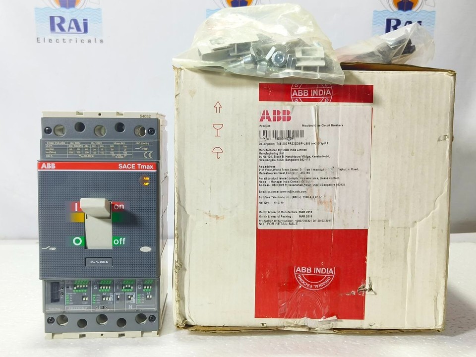ABB TMAX T4S 250 250A 3POLE PR222DS/P CIRCUIT BREAKER 30kA at 500V ...
