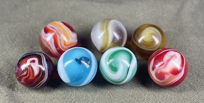 Early Vintage Handgathered Slag Lot Of 7 Killer Marbles!!!! | eBay