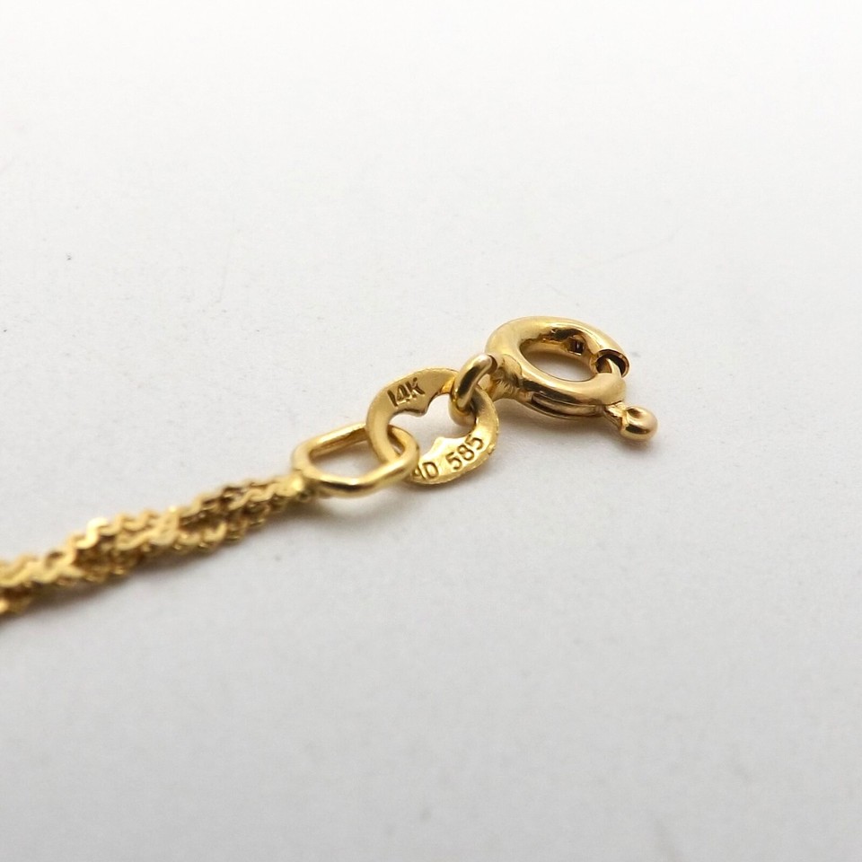 14k Gold Triple Braided Serpentine Flat S Link Pendant Chain Necklace ...