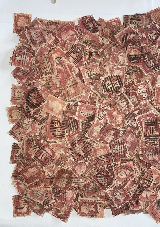 Sg43 1d Penny Red Stamps x1000+. 1864/79 Mixed Quality B Grade Stamps ...