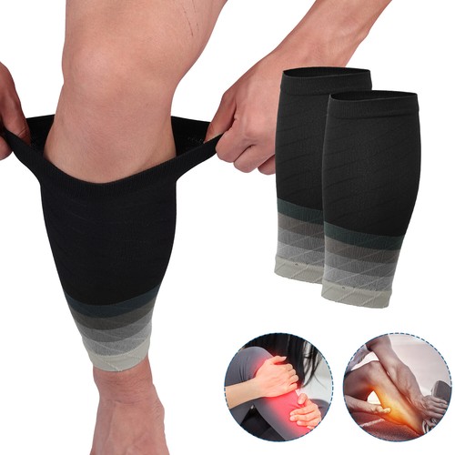 Calf Support Sleeves Leg Compression Socks Shin Splint Varicose Vein ...