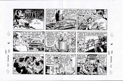PHANTOM ORIGINAL PRODUCTION ART PAGE SUNDAY NEWSPAPER COMIC STRIP LEE ...