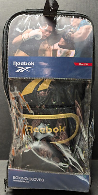 Reebok 16oz Black Padded Adult Boxing Gloves Punch Sparring MMA ...