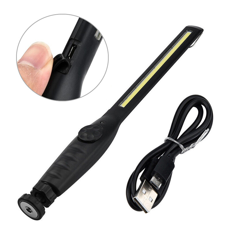 Rechargeable COB LED Slim Work Light Bright Flashlight Inspection Lamp ...