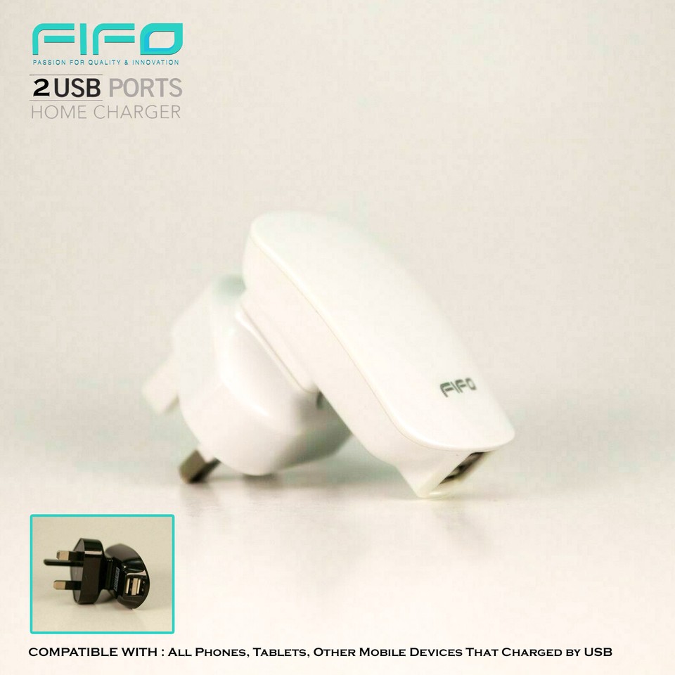 Home Charger Mains USB 3 Pin UK Wall Plug Adapter Charging for Phones ...