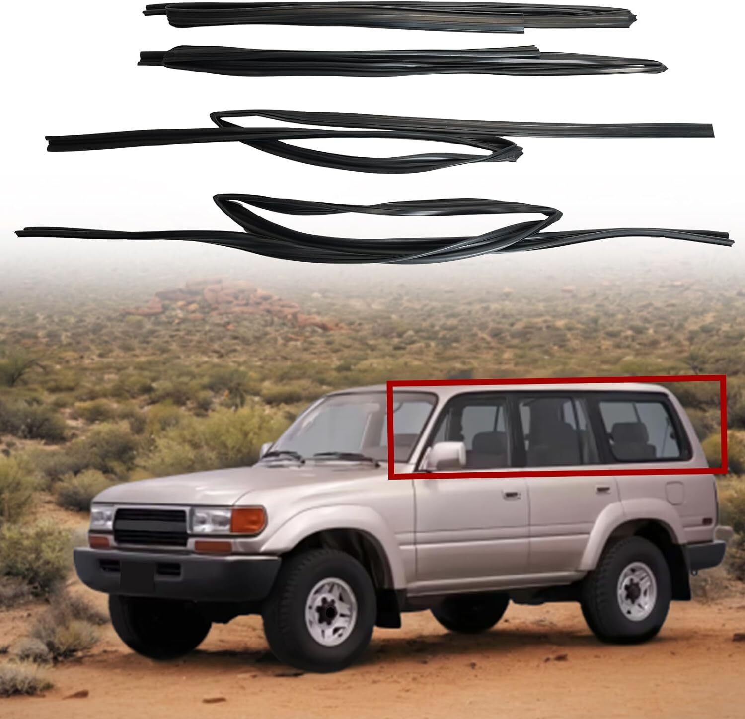 4pcs Run Front +Rear Door Glass Run Channel Fits For Toyota LandCruiser ...