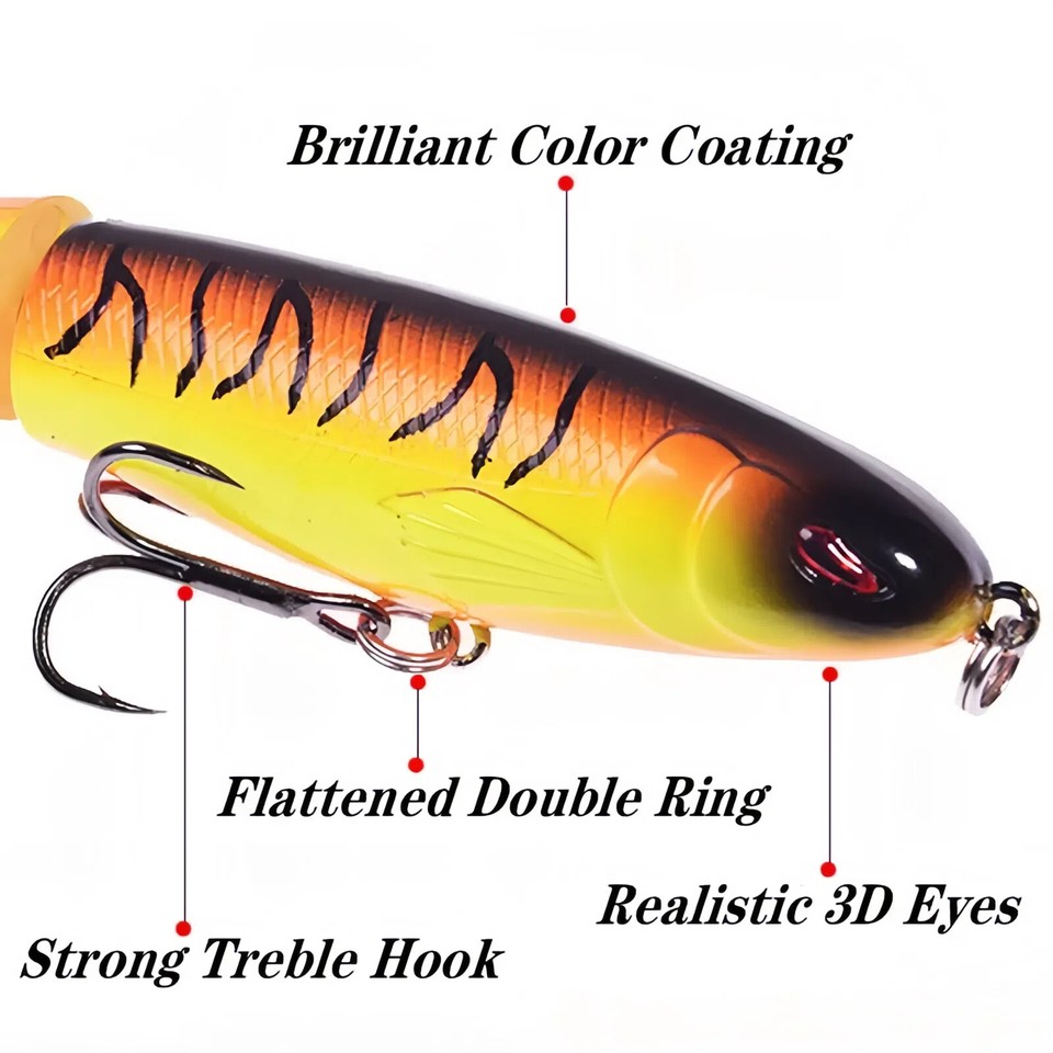 1-10PCS Lot Fishing Lures bait Whopper Plopper Topwater Floating ...