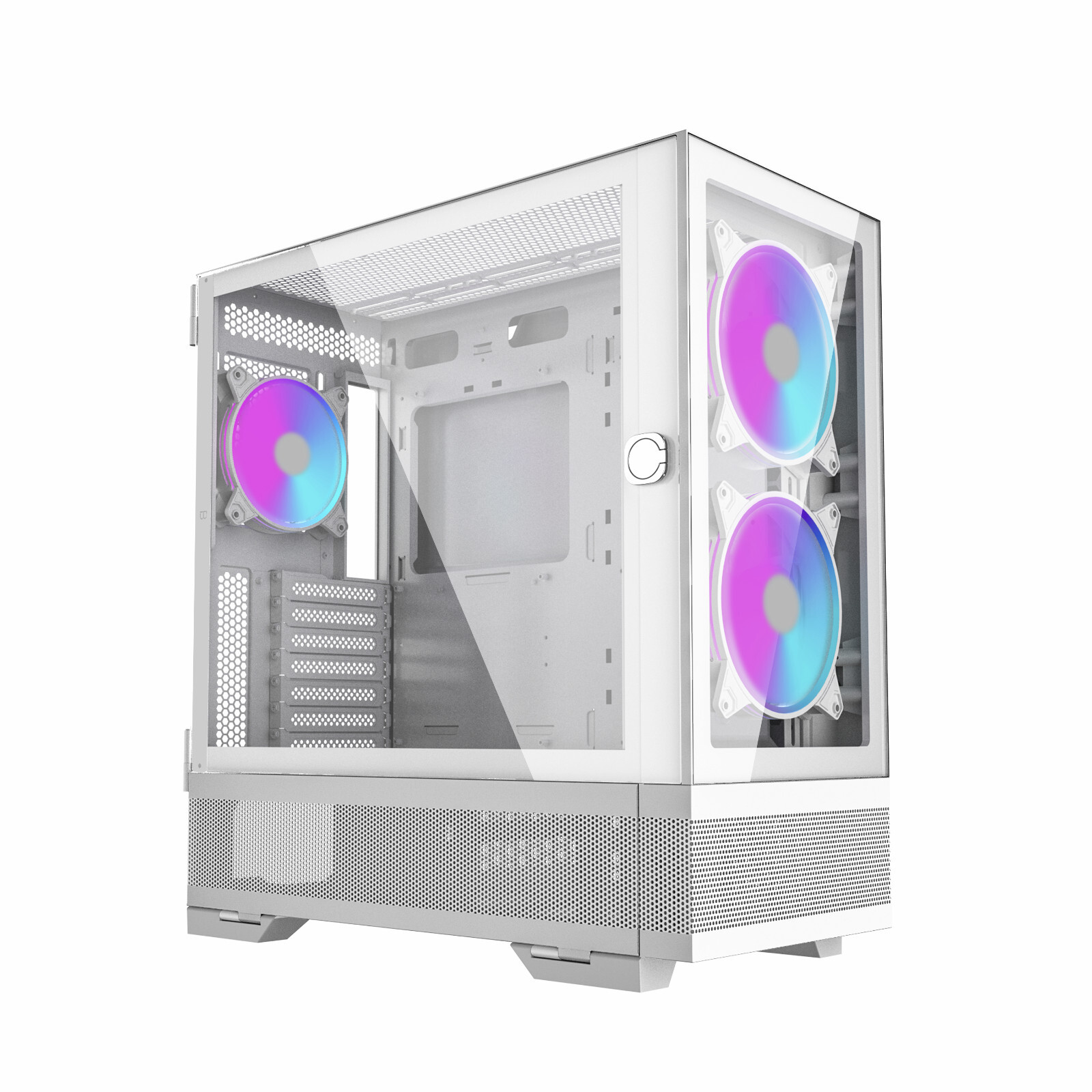 PC Gaming Computer Case ATX E-ATX, iONZ KZ-V, Tempered Glass Aether ...