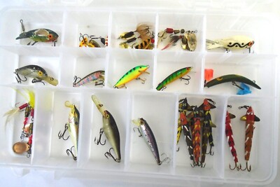 Vtg Fishing Lures Lot Collection 29pc Wood lures hand painted lot ...