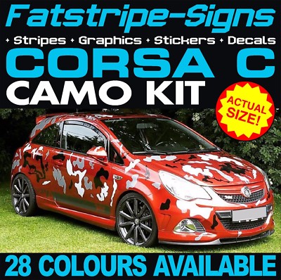 to fit VAUXHALL CORSA C CAMO GRAPHICS STICKERS STRIPES DECALS OPEL VXR ...