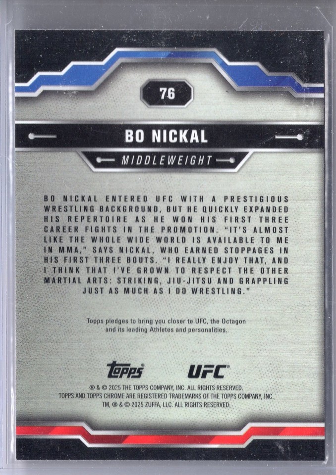 BO NICKAL 2025 TOPPS CHROME UFC RED WHITE BLUE REFRACTOR #42/88 | eBay