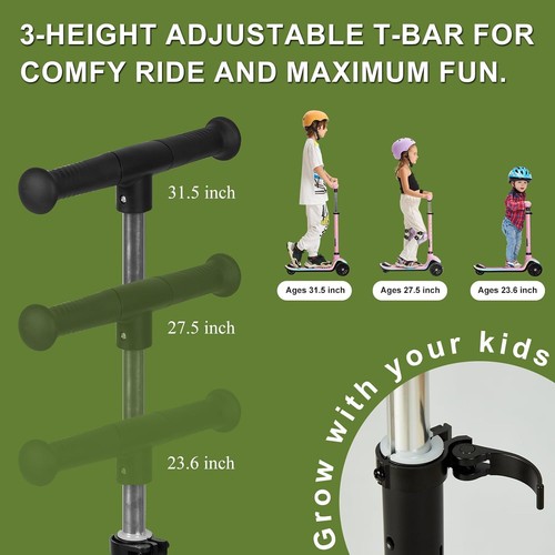 3-Wheel Light-Up Kids Scooter,Lights on Stem & Deck, 20 Different Light ...