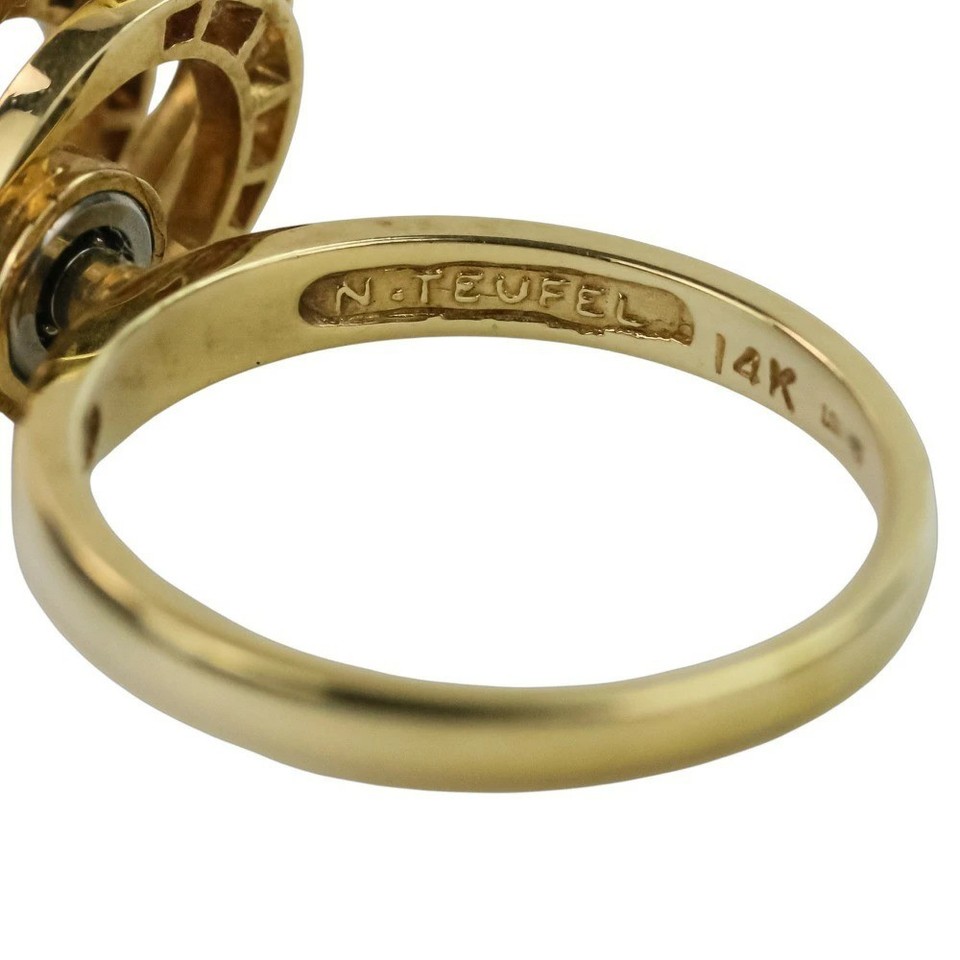 Vintage Norman Teufel Longines Diamond 14k Yellow Gold Motion Spinner ...