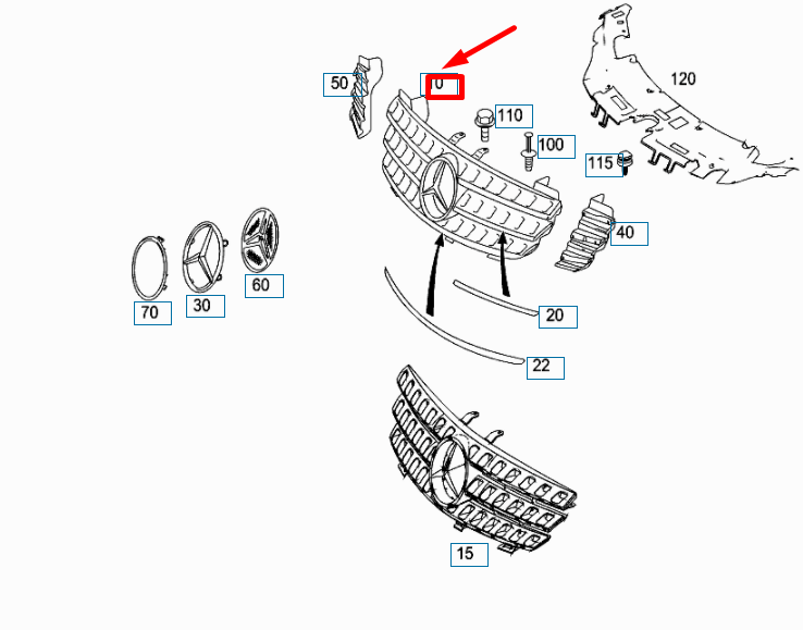 MERCEDES-BENZ ML W164 AMG Kühlergrill A1648801085 Neu Original | eBay