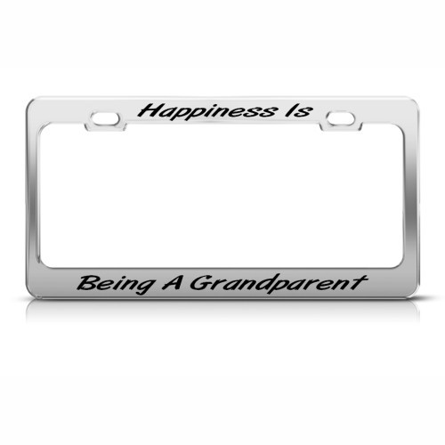 HAPPY GRANDPARENT Metal License Plate Frame Tag Holder Two Holes | eBay
