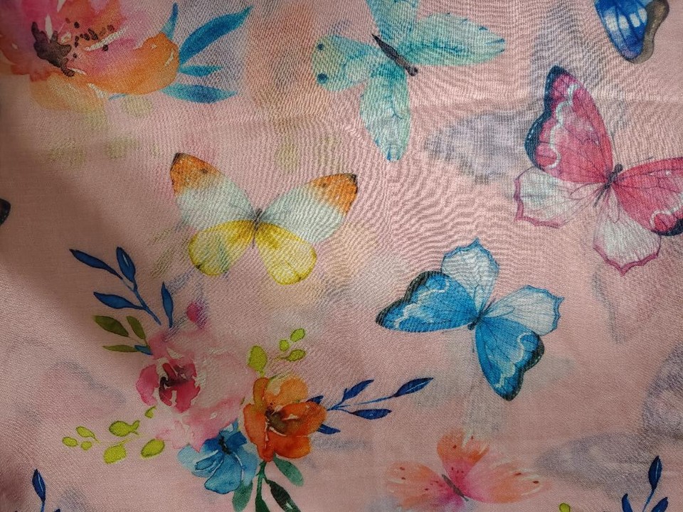 GIFTCRAFT Boutique Soft Lightweight Pink Butterfly Long Summer Scarf & LOQI Bag | eBay