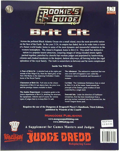 Judge Dredd D20- The Rookie's Guide to Brit Cit- Mongoose Publishing | eBay