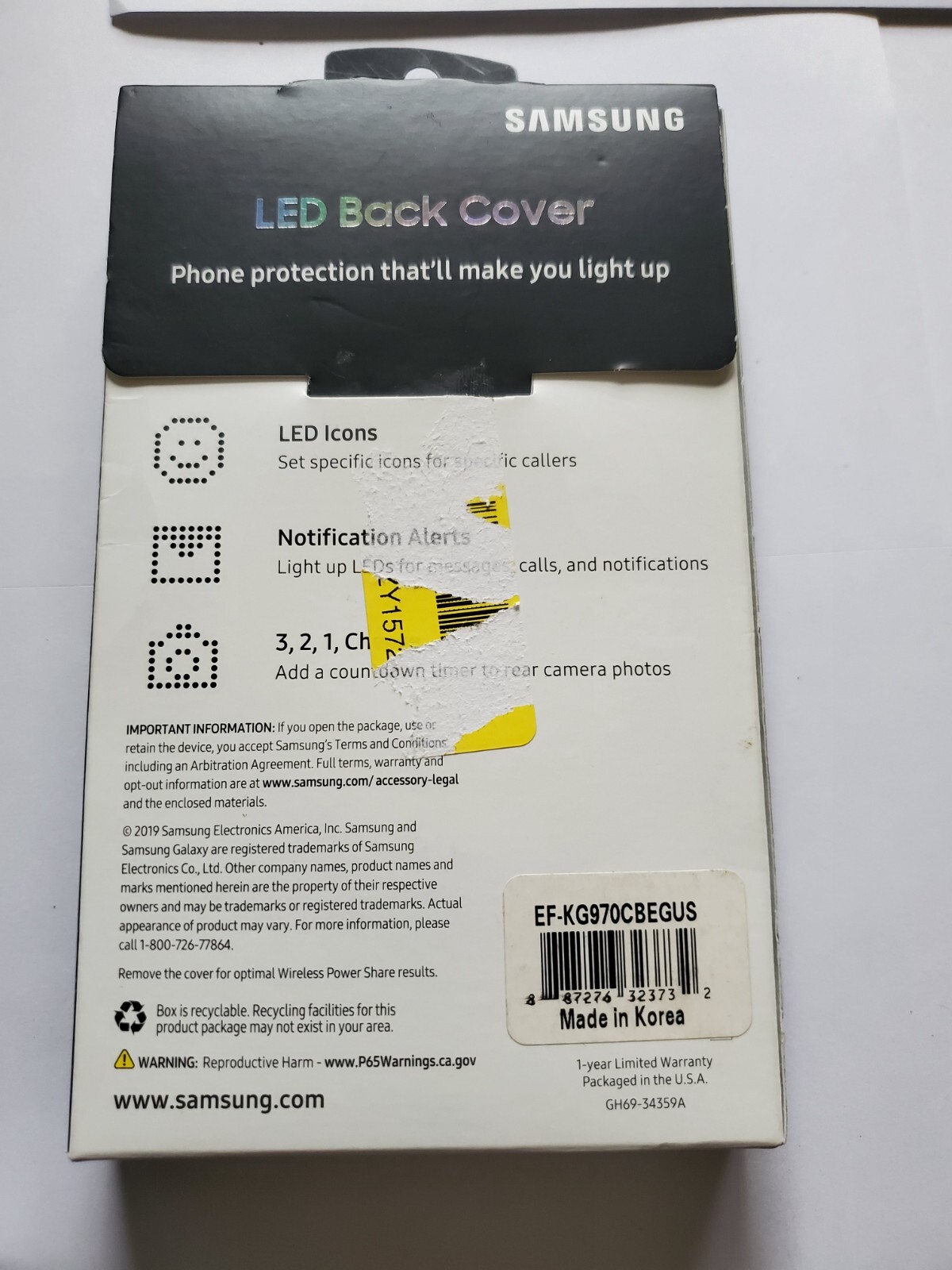 Samsung LED Back Cover For Galaxy S10e - Black for sale online | eBay