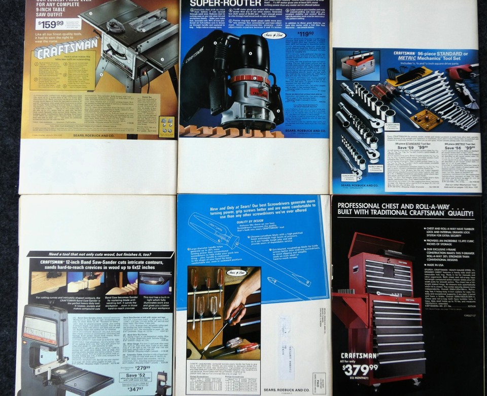 Lot of (6) Vintage Sears Craftsman Power and Hand Tool Catalogs 1976-1993 | eBay