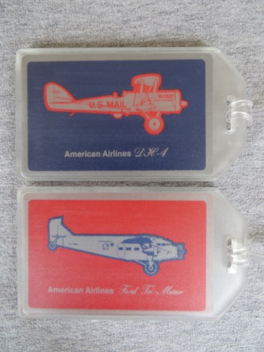 NEW AMERICAN AIRLINES LUGGAGE TAGS 2-PACK SET - PLANE CLASSICS - NAME ...