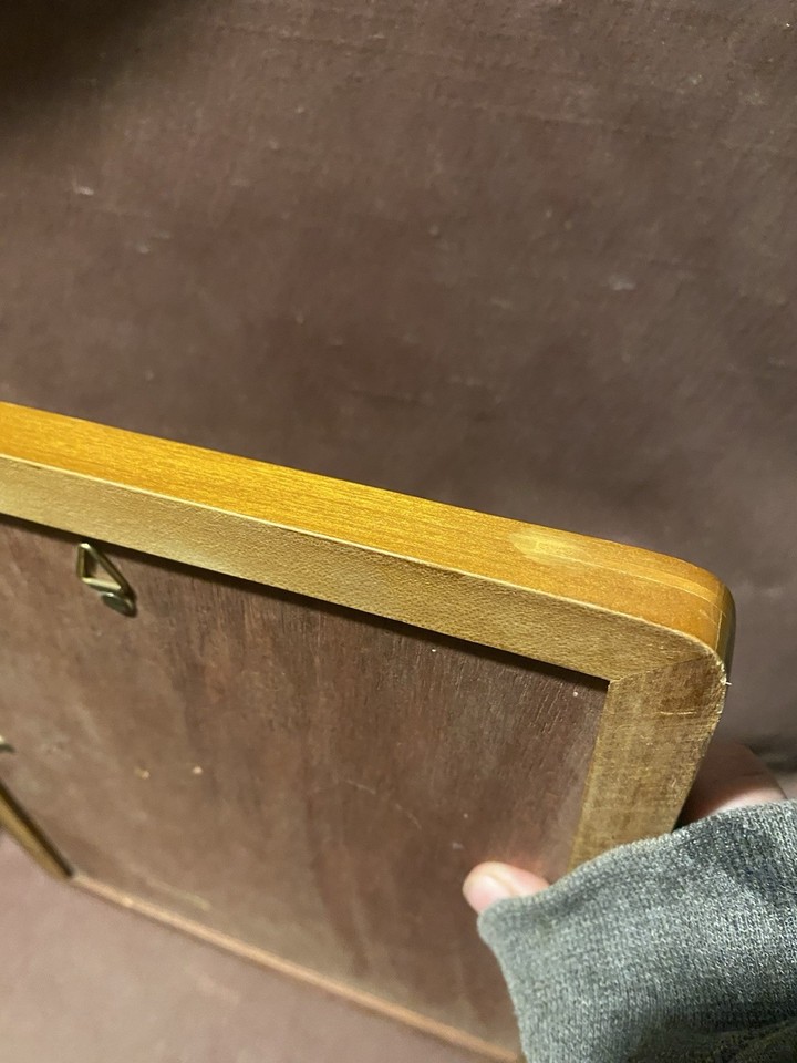 Mid-Century Vintage Teak Wood Photo Picture Frame Rounded Corners 8" X ...