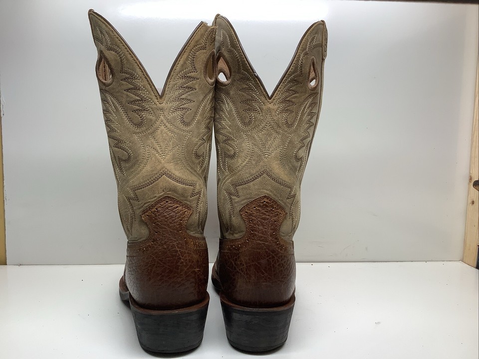 VTG MENS ARIAT BUCKAROO BROWN SQ TOE BROWN BOOTS SIZE 12 D | eBay