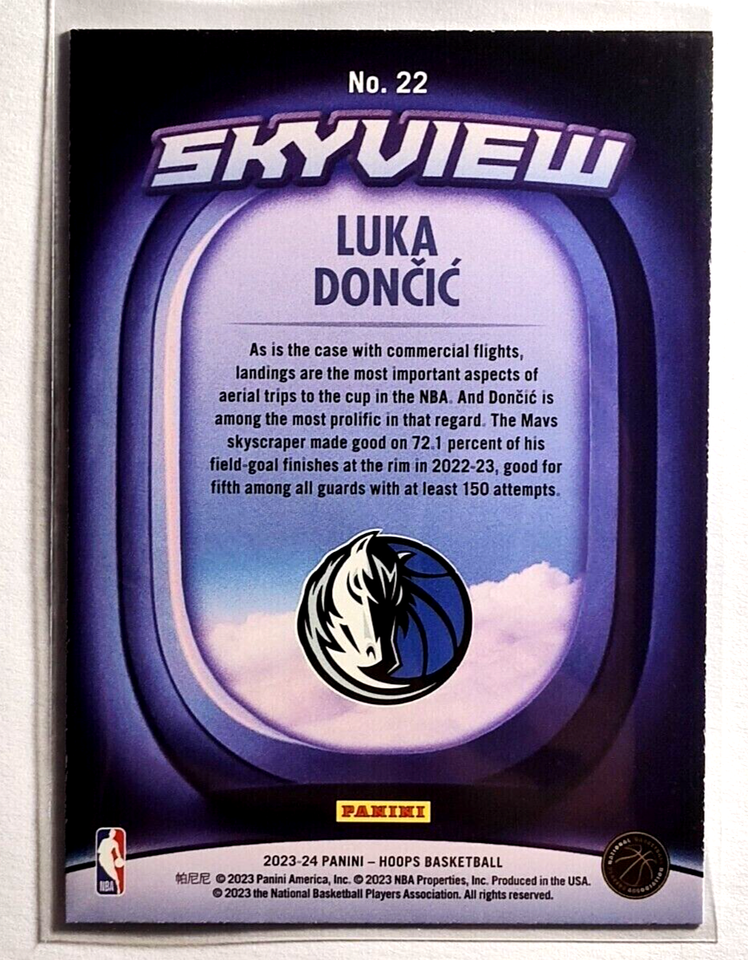 2023-24 Panini NBA Hoops Luka Doncic Skyview Insert Card #22 | eBay