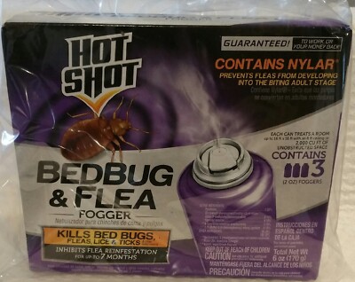 Hot Shot Bed Bug and Flea Fogger kills bed bugs fleas lice ticks (2 ...