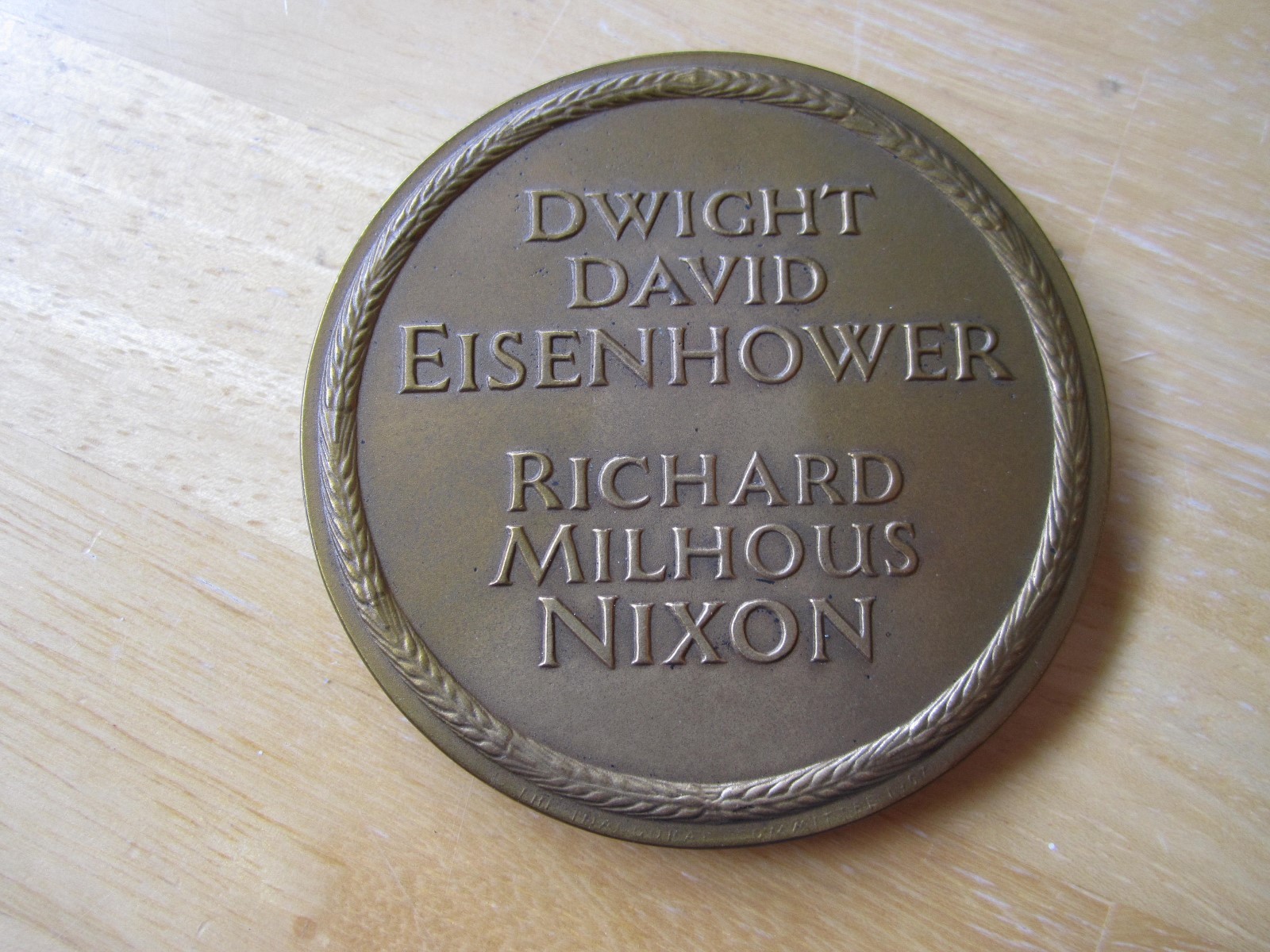 Dwight David Eisenhower & Richard Milhous Nixon Bronze inauguration ...